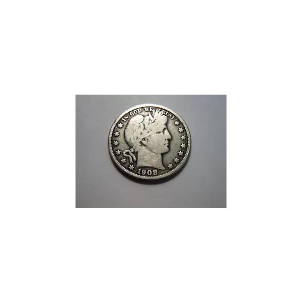 1908-O VG+ Barber シルバー ハーフダラー、コレクション用の素敵なヴィンテージ コイン