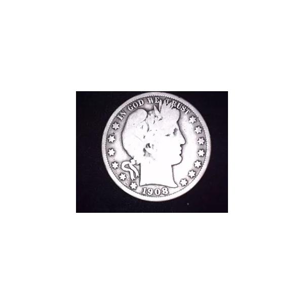 1908 O シルバー バーバー ハーフダラー 非常に素晴らしい流通コイン #B265