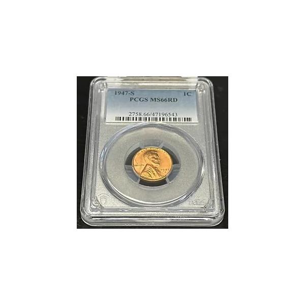 1947 -S リンカーン ウィート セント PCGS MS66 レッド 実物コイン G#358 を表示