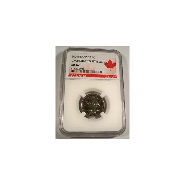 2001 P カナダ 5c NGC MS 67 ニッケル 5 セント コイン MS 67