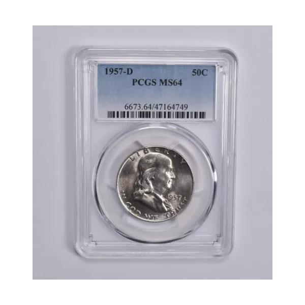 MS64 1957-D フランクリン ハーフダラー PCGS ブルーラベル
