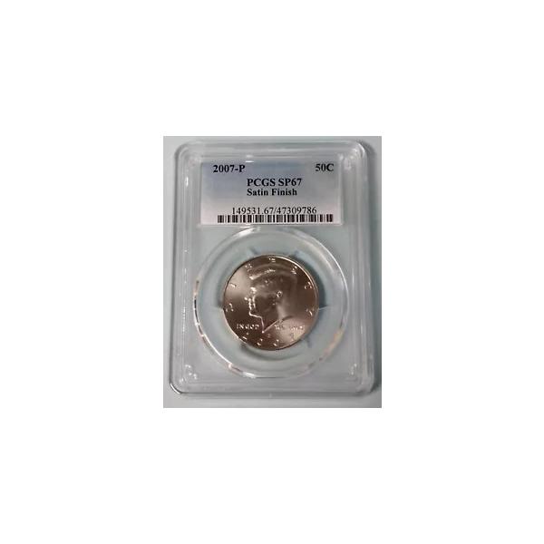 2007 - P ケネディ JFK UNC サテン仕上げ ハーフダラー コイン グレード PCGS SP67