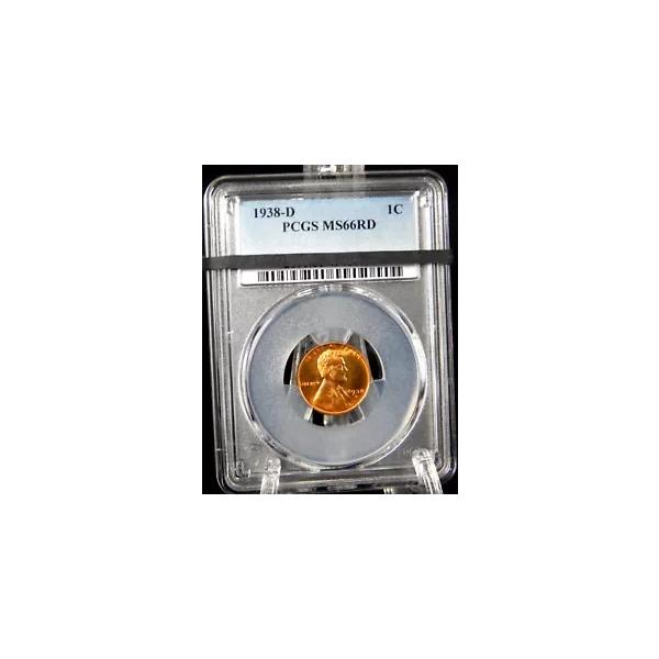 1938-D PCGS MS66 RD レッド リンカーン ウィート バック セント #BT-23