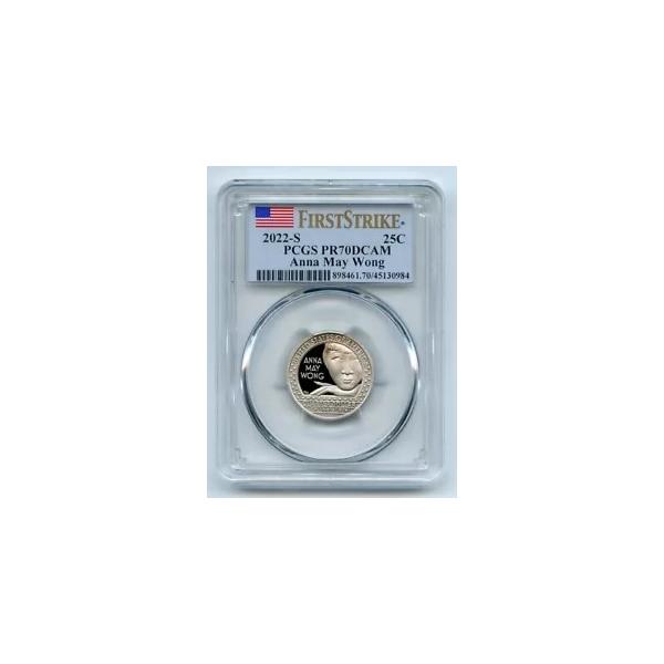 2022 S 25C クラッド アンナ メイ ウォン クォーター PCGS PR70DCAM ファースト ストライク