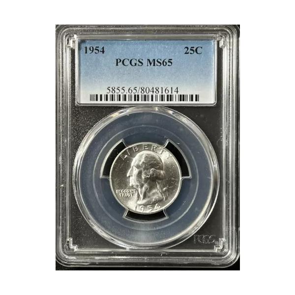 1954 25C ワシントン クォーター ドル PCGS MS65 80481614