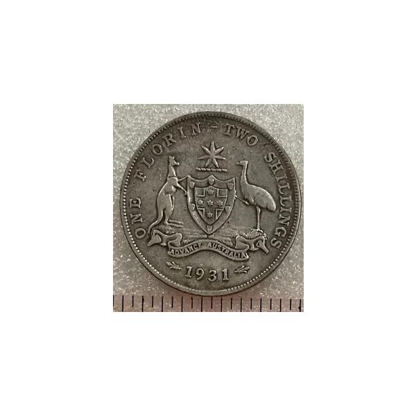 1931 オーストラリア ???? FLORIN シルバー コイン、GEORGE VI、送料無料。