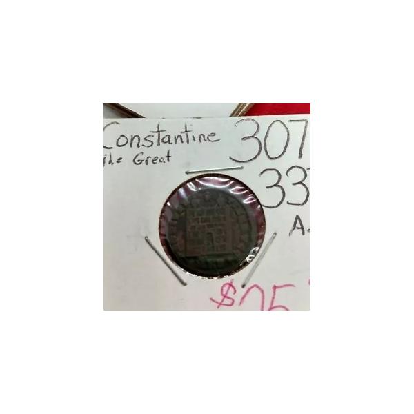 コンスタンティヌス 1 世 307-337 AD Follis 古代青銅貨流通本物