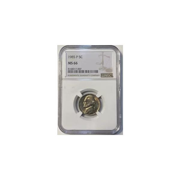 ??1985 P ジェファーソン ニッケル 5c コインミントステート NGC MS 66??