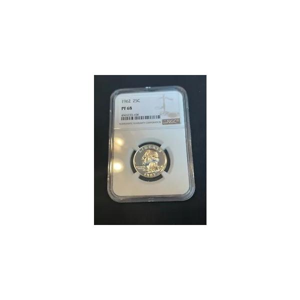 1962 25c ワシントン シルバー クォーター - NGC PF 68