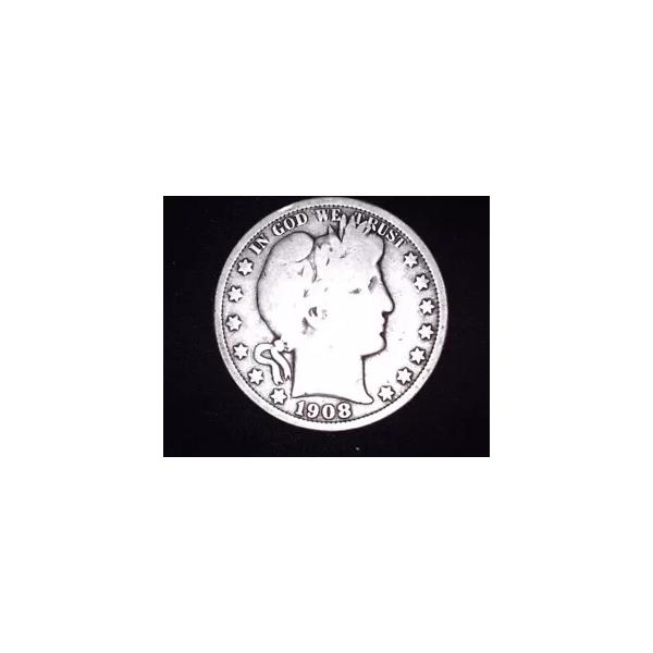 1908 O シルバー バーバー ハーフダラー 非常に素晴らしい流通コイン #B267