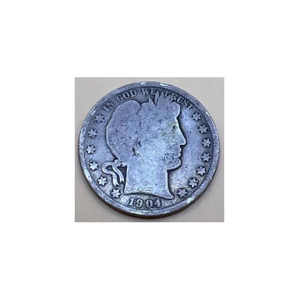 1904-O バーバー シルバー ハーフダラー コイン VG A-1 5 アイテムで送料無料