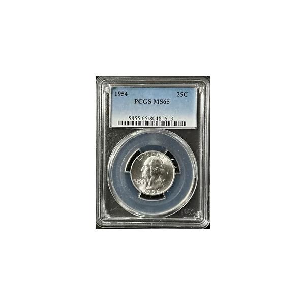 1954 25C ワシントン クォーター ドル PCGS MS65 80481613
