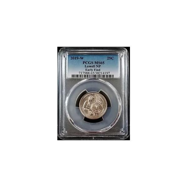 2019 W ローウェル国立公園クォーターは、PCGS によって早期発見、MS 65 に認定されました。