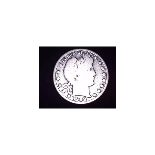 1908 O シルバー バーバー ハーフダラー 非常に素晴らしい流通コイン #B268