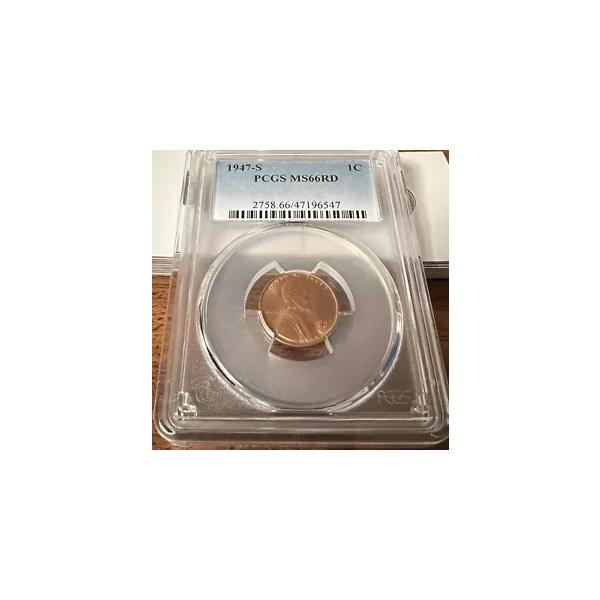1947 -S リンカーン ウィート セント PCGS MS66 レッド 実物コイン G#379 を表示