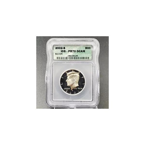 2002 S シルバー ケネディ ハーフダラー コイン ヴィンテージ レトロ ICG PR70 DCAM 中古 スラブ cs