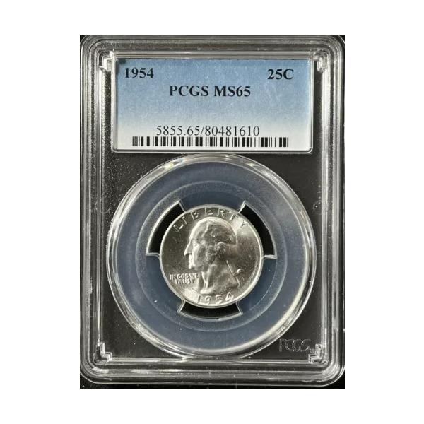 1954 25C ワシントン クォーター ドル PCGS MS65 80481610