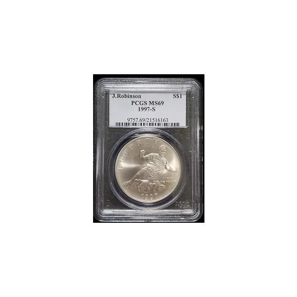 1997-S $1 シルバー コメム ジャッキー ロビンソン PCGS MS69 (Z-0274)