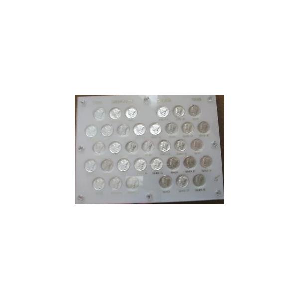 マーキュリー シルバー ダイム セット 1934-1945 (35 コイン)..CH/GEM BU