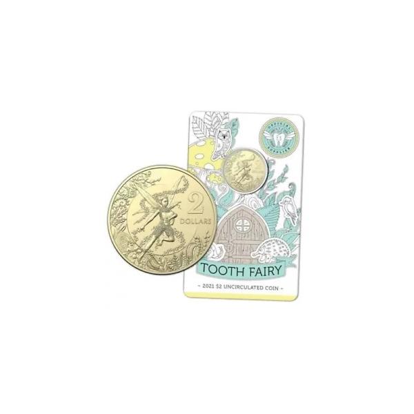 2021 $2 Tooth Fairy Coin 未流通コインカード - 珍しいイエローカードコイン