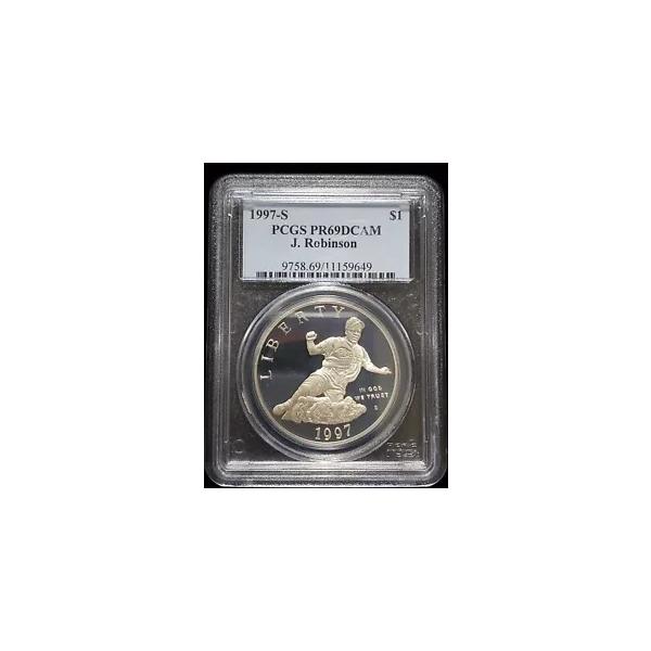 1997-S $1 シルバー Commem ジャッキー ロビンソン PCGS プルーフ 69 ディープ カメオ (Z-0273)