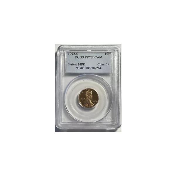 1992-S PCGS PR70DCAM リンカーン セント 1c - 送料無料 - (1074)