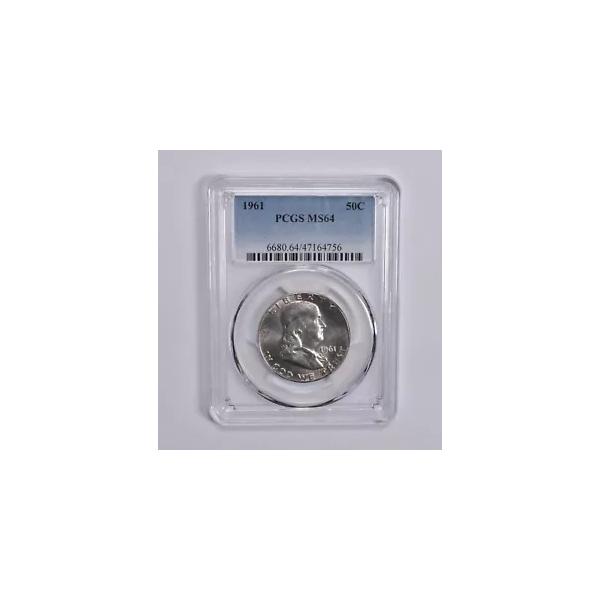 MS64 1961 フランクリン ハーフダラー PCGS ブルーラベル