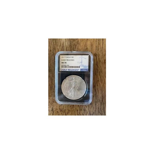 2017 $1 シルバー アメリカン イーグル NGC MS70 初期リリース ブラック ラベル