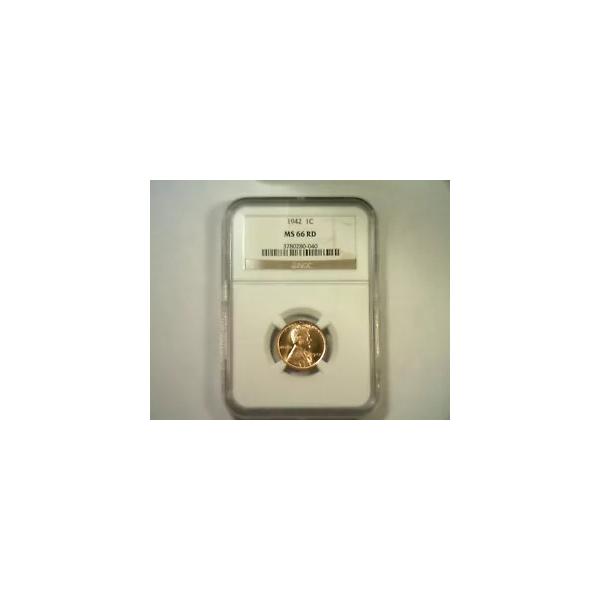 1942 リンカーン セント ペニー NGC MS 66 RD レッド 素敵なオリジナル コイン ボブス コイン 高速発送