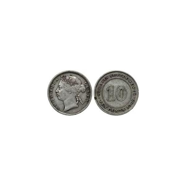 Straits Settlements 1900 10 セント ビクトリア KM# 11 世界銀貨