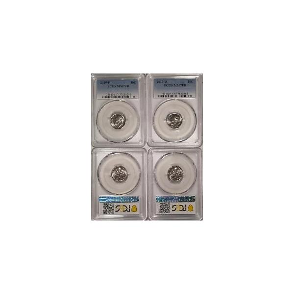 2019 P&amp;D ルーズベルト ダイム 2 コイン セット 10c PCGS MS67FB フルバンド