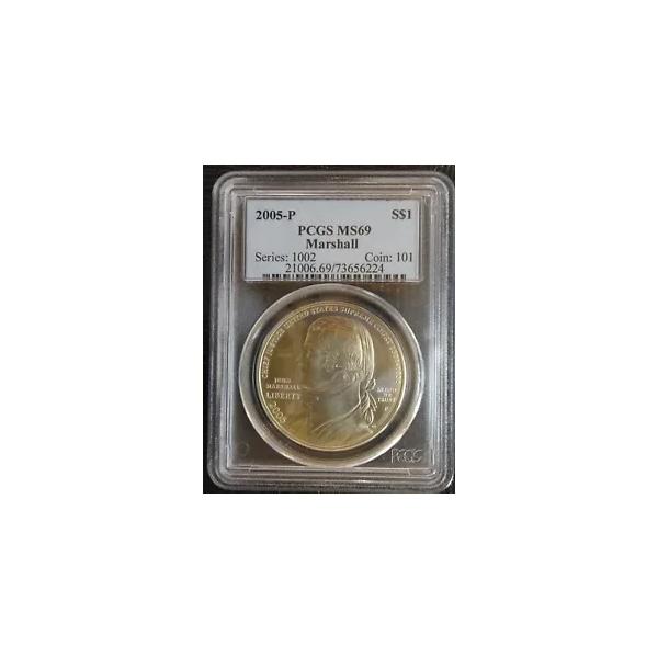 2005-P マーシャル通信。ドル PCGS MS69 #224