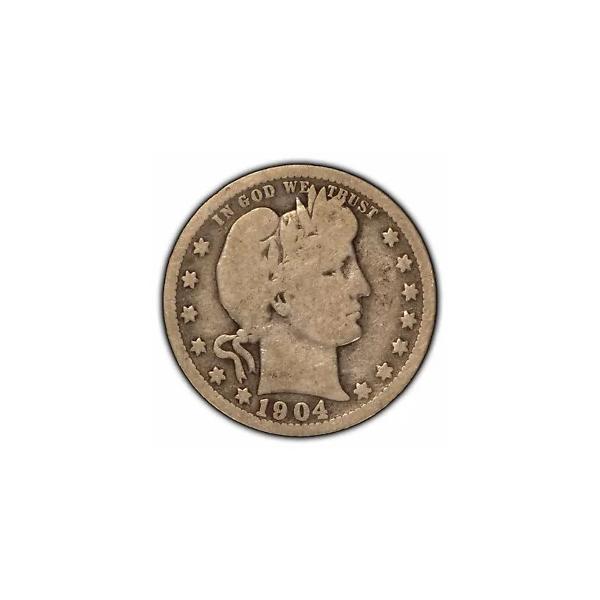 1904-O 25c シルバー バーバー クォーター - G/VG - バリュー コイン - SKU-T1976