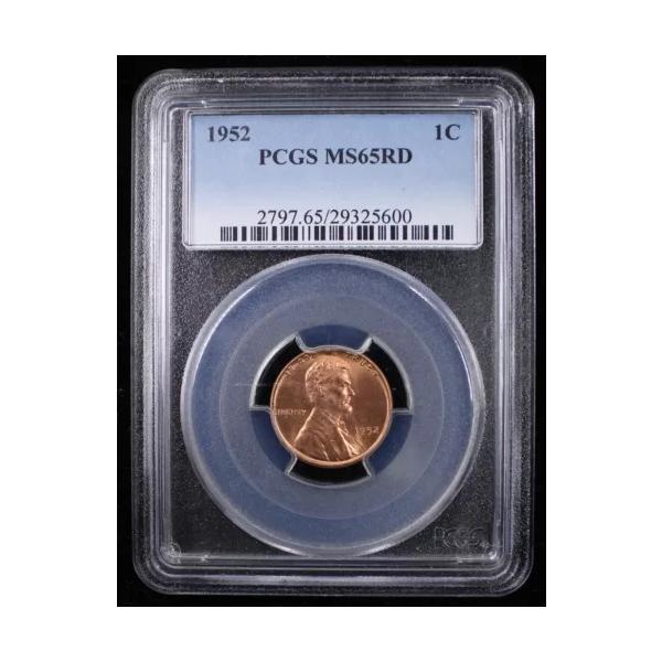 1952 リンカーン ウィート セント 1c グレード PCGS MS65RD (62612)