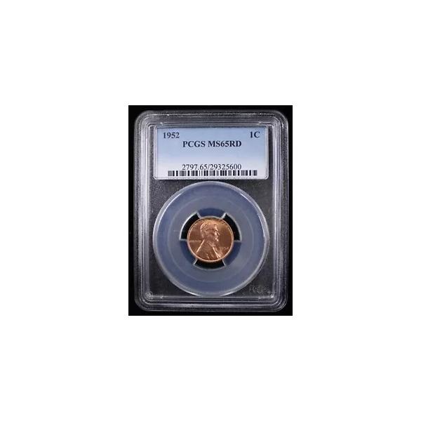 1952 リンカーン ウィート セント 1c グレード PCGS MS65RD (62612)