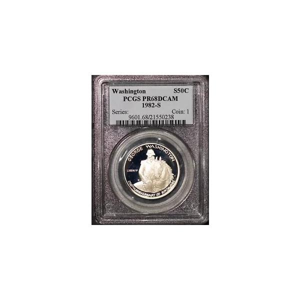 1982-S 50c シルバー ワシントン ハーフダラー PR68DCAM PCGS # 21550238 + ボーナス