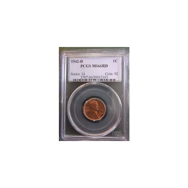 1942-D RED PCGS MS-66 リンカーン BU コイン未流通セント全セット出品