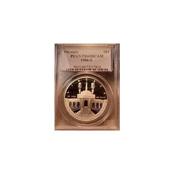 1984 S プルーフ オリンピック記念 シルバー ドル S$1 PCGS PR69 DCAM