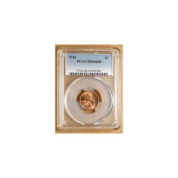 1942 P リンカーン ウィート ペニー PCGS MS66RD