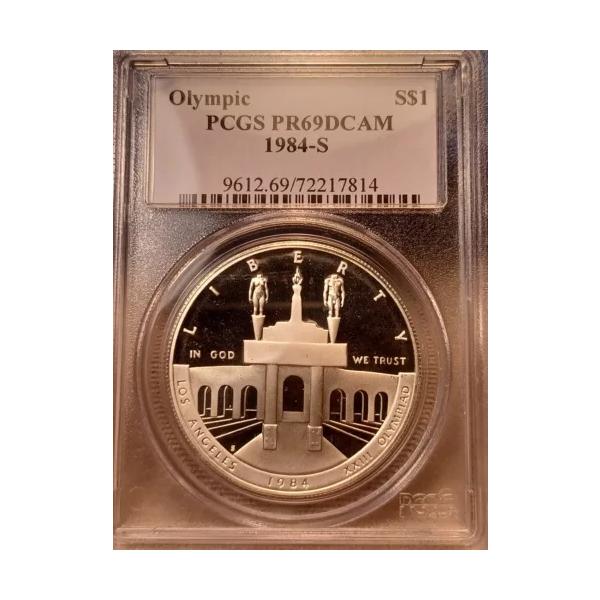 1984 S プルーフ オリンピック記念 シルバー ドル S$1 PCGS PR69 DCAM