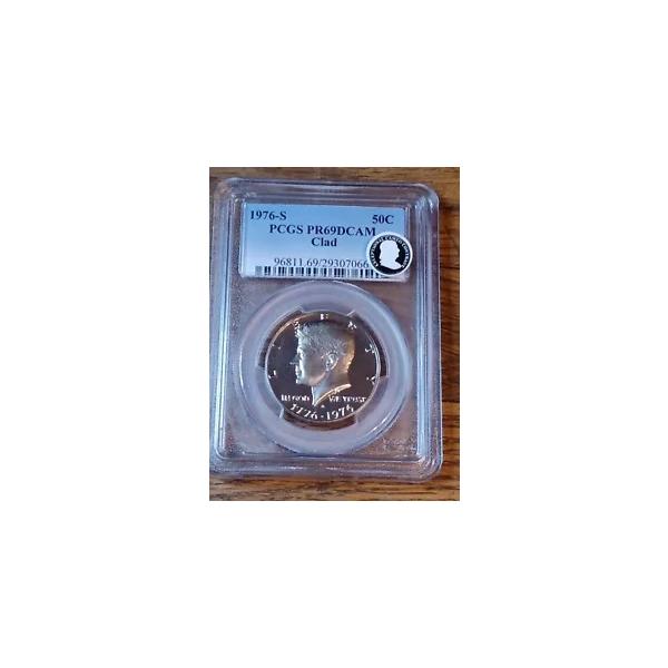 1976 S プルーフ ケネディ クラッド 50C PCGS PR69 DCAM ECC - 卓越したカメオ コントラスト