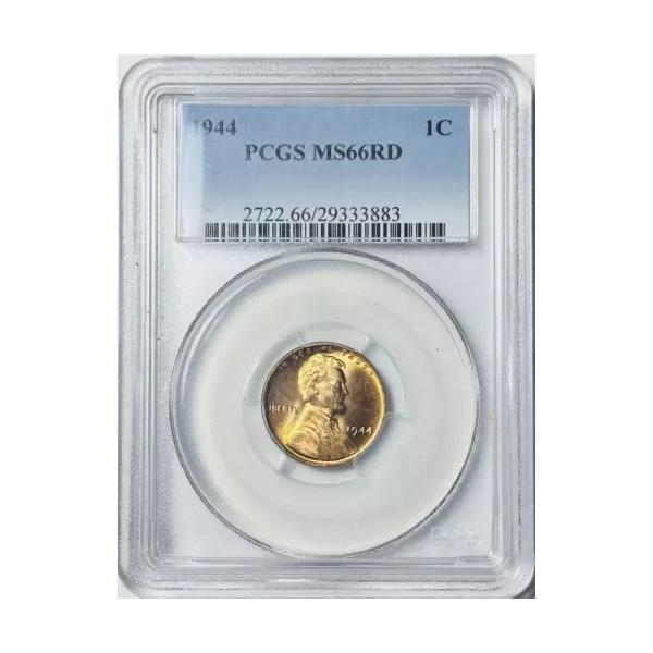 1944 P スモール セント リンカーン、小麦耳リバース PCGS MS-66 RD