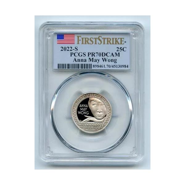 2022 S 25C クラッド アンナ メイ ウォン クォーター PCGS PR70DCAM ファースト ストライク