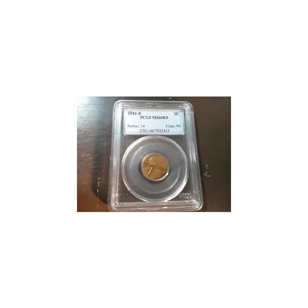 1941 S リンカーン ウィート ペニー PCGS MS66RD #PM 8