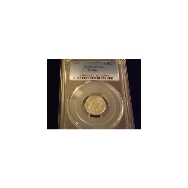 2007 5 ペス ガーナ PCGS MS 64
