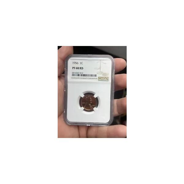 1956 1c NGC PF68 RD リンカーン ウィート ペニー セント コイン プルーフ レッド