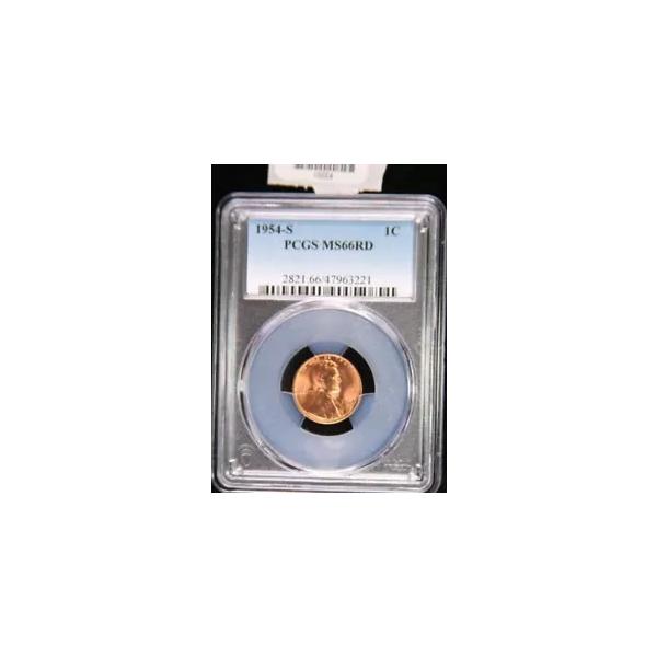 1954-S リンカーン セント PCGS MS66RD、認定 47963221、ストア#16664