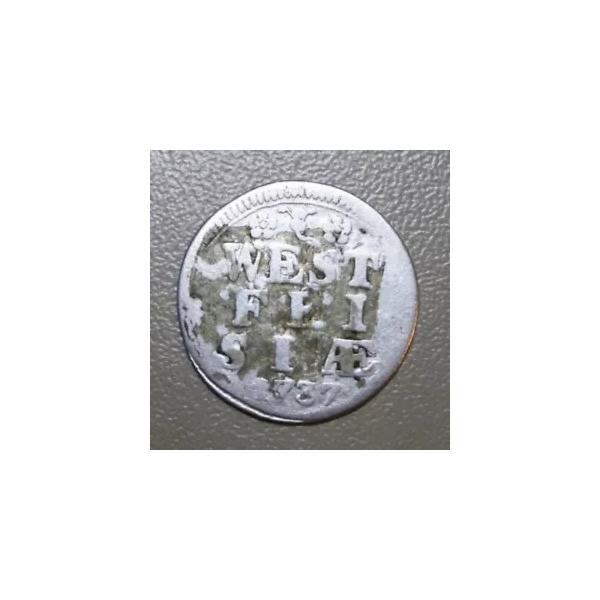オランダ 2 Stuiver Silver 1737 西フリースラント州 #F5576 S-F