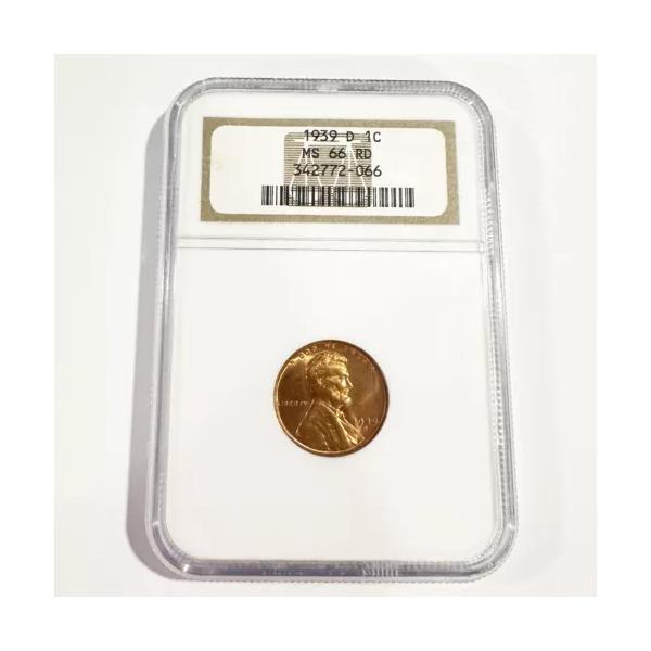 1939 D リンカーン ウィート ペニー セント コイン NCG MS66 RD 1C NGC