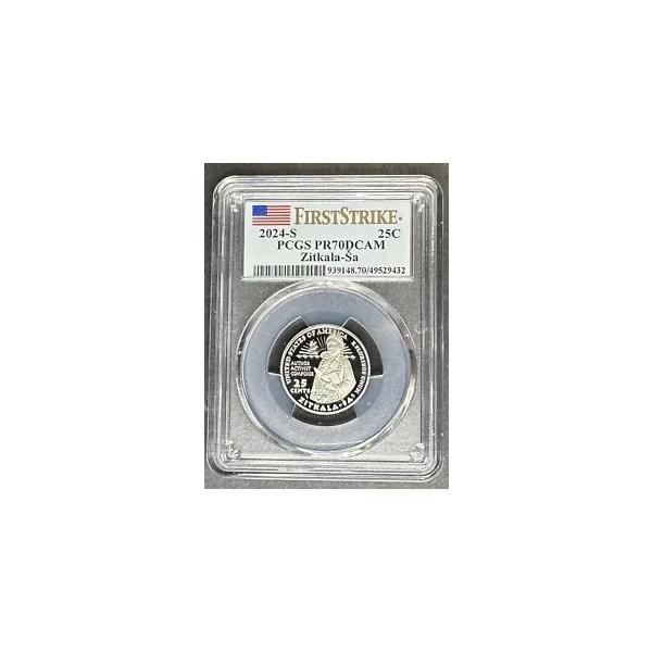2024-S プルーフ Zitkala-Sa クォーター PCGS PR-70 DCAM、3 点購入で $5 オフ!!!